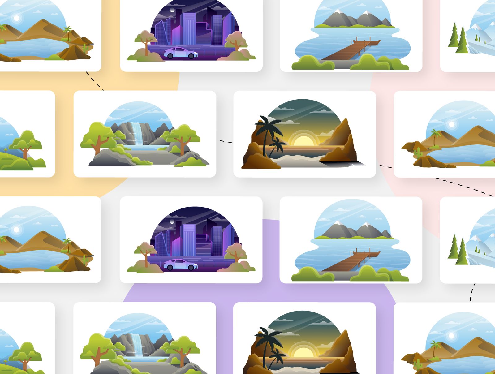 High-Quality SVG Scenery Scapes Illustration Pack